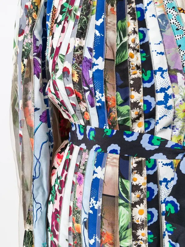 Stella McCartney Pleated Multi-print Draped Dress