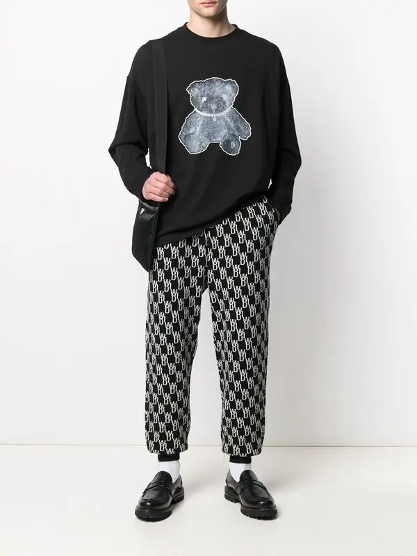 We11Done Intarsia Knit Track Trousers