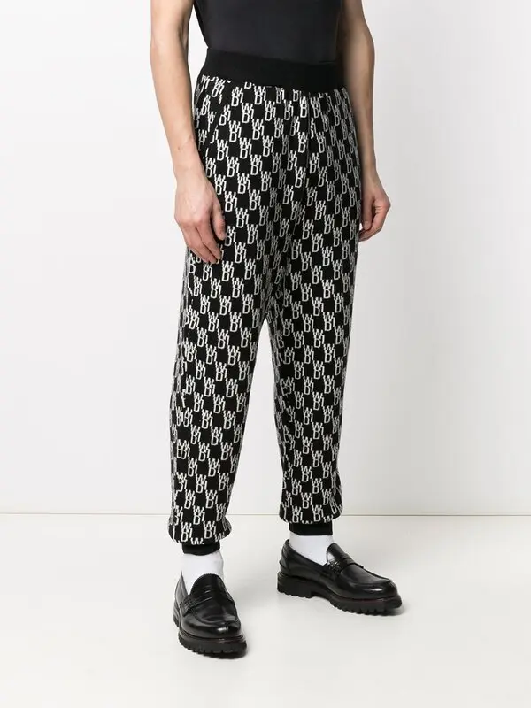 We11Done Intarsia Knit Track Trousers