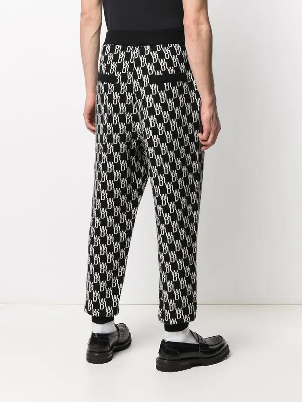 We11Done Intarsia Knit Track Trousers