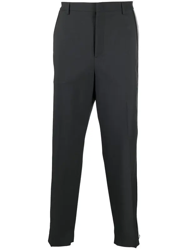 Valentino Garavani Side-stripe Wide-leg Tailored Trousers - Grey