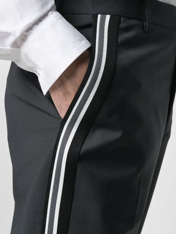Valentino Garavani Side-stripe Wide-leg Tailored Trousers - Grey