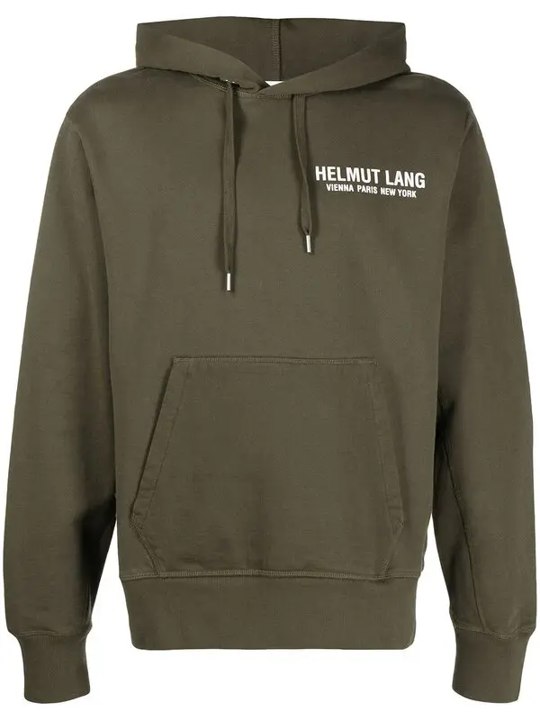 Helmut Lang Logo Print Hooded Sweatshirt