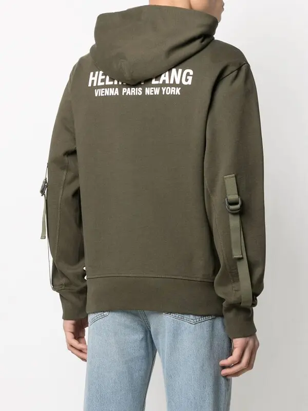 Helmut Lang Logo Print Hooded Sweatshirt