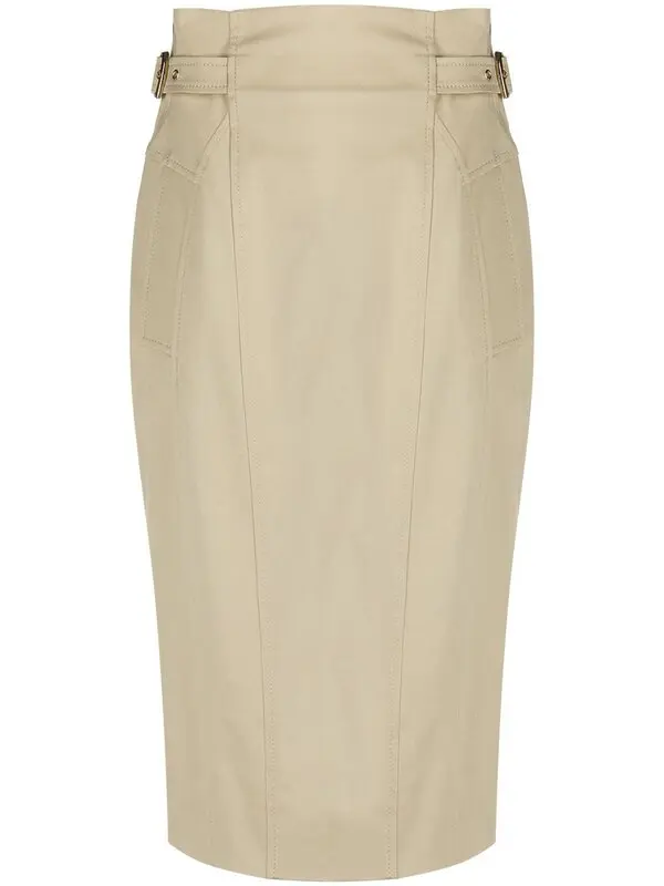 Alberta Ferretti Buckled Strap Pencil Skirt