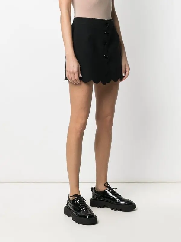 Red Valentino Scallop Trim Button Front Shorts