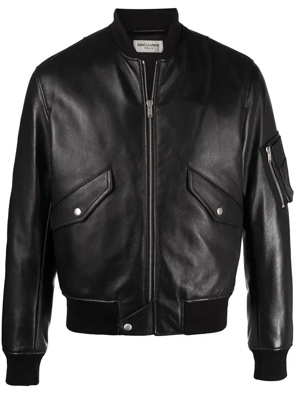 ジャケット・アウター Saint Laurent MA-1 Bomber Jacket Saint Laurent Lambskin Ma-1 Bomber Jacket - Black | Editorialist