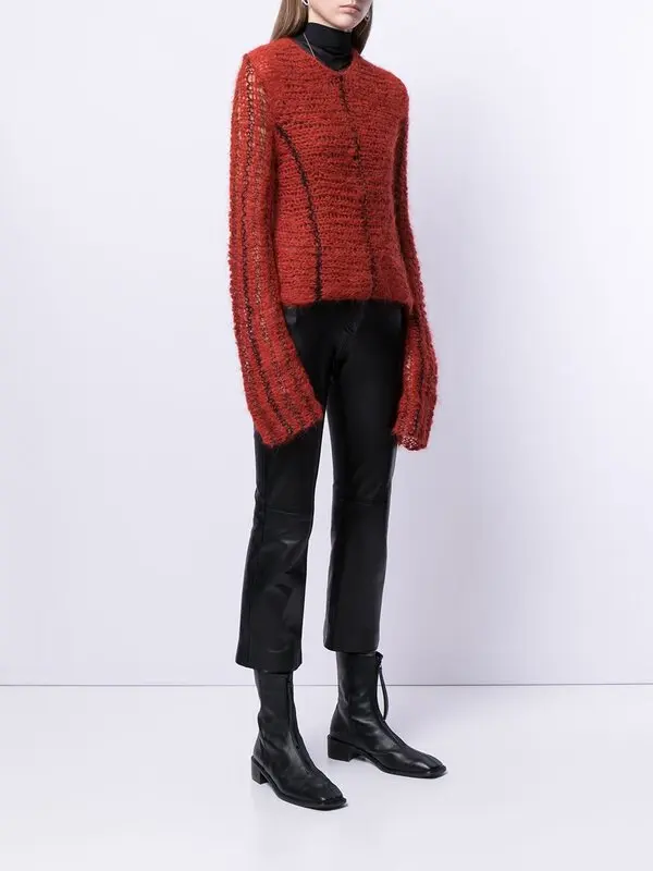 Ann Demeulemeester Open Knit Jumper In Red - 50% Off | Editorialist