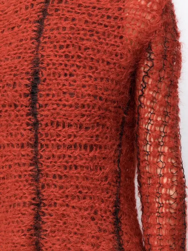 Ann Demeulemeester Open Knit Jumper In Red - 50% Off | Editorialist