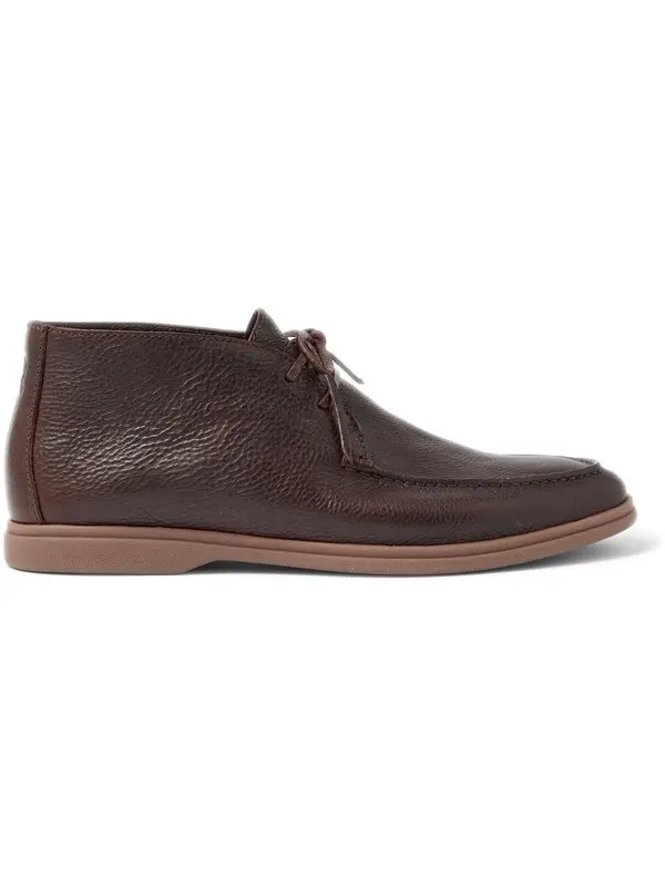 Brunello Cucinelli Full-Grain Leather Chukka Boots In Brown  display picture 2