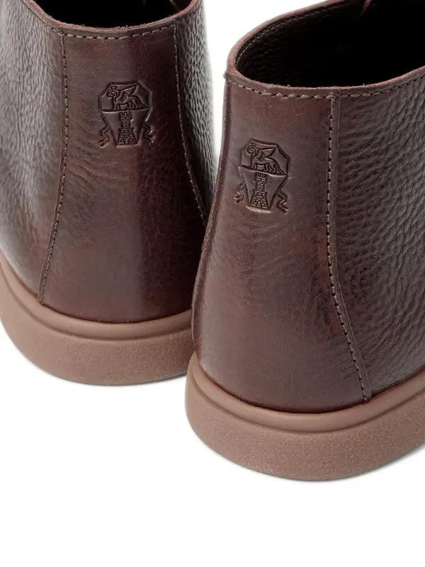 Brunello Cucinelli Full-Grain Leather Chukka Boots In Brown  display picture 1