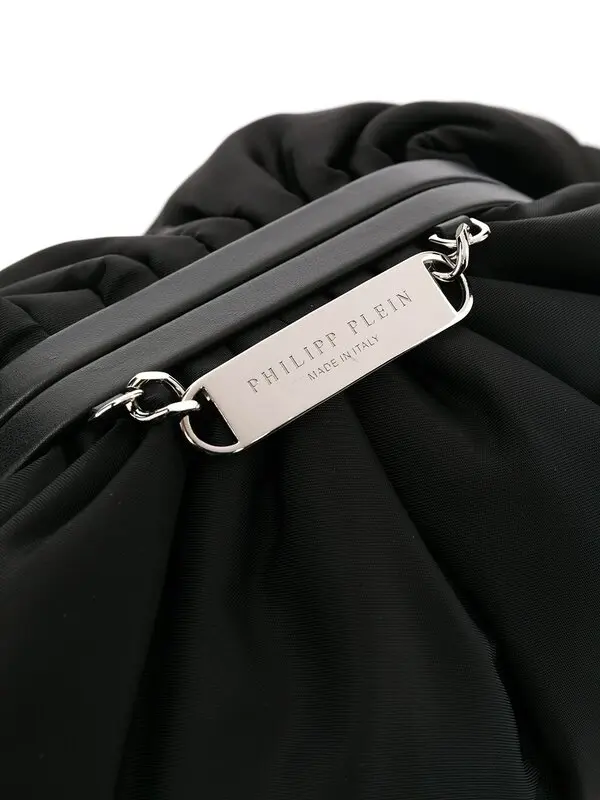 Philipp Plein Logo Plaque Clutch - Black