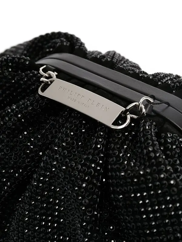 Philipp Plein Crystal-embellished Clutch - Black