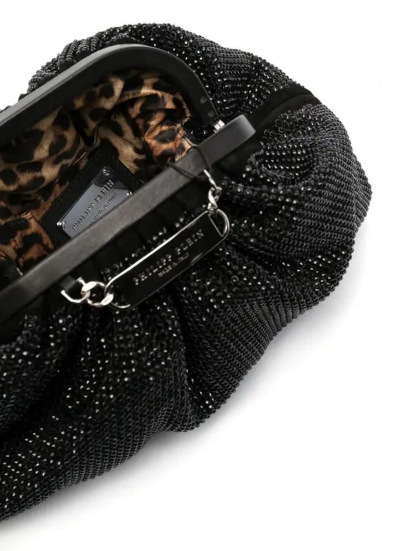 Philipp Plein Crystal-embellished Clutch - Black