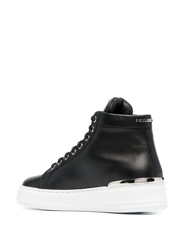 Philipp Plein Skull High-top Leather Sneakers
