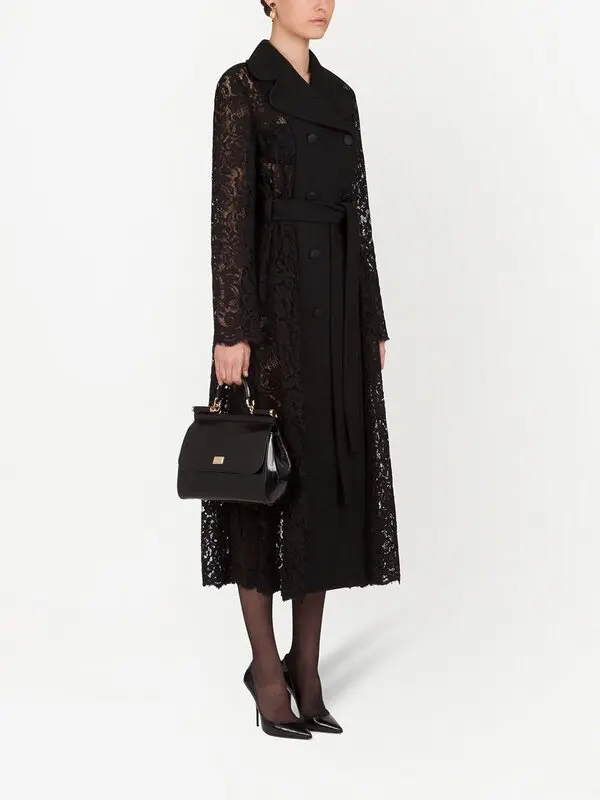 Dolce & Gabbana Lace-detail Double-breasted Coat