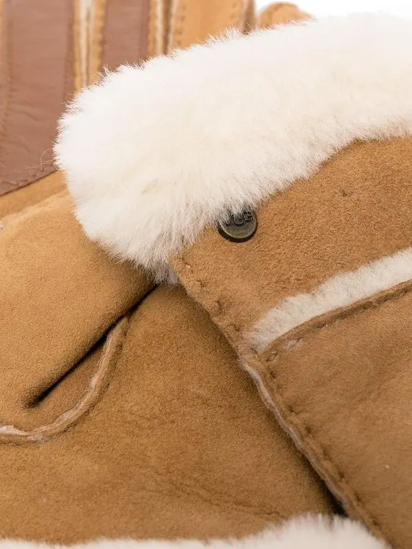 UGG Shearling Lined Gloves - Brown