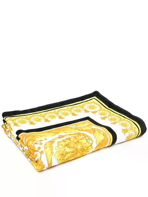 Versace Signature Baroque Print Beach Towel
