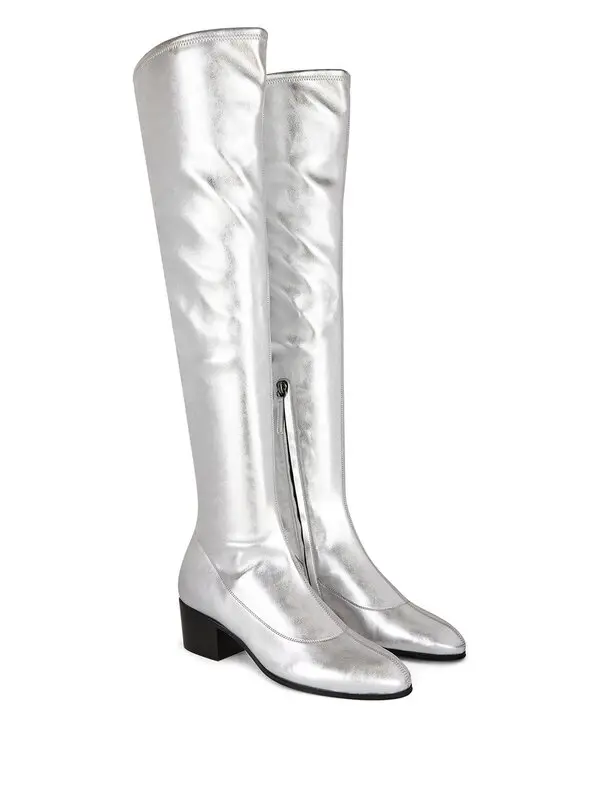 GIUSEPPE ZANOTTI Metallic Leather Knee-high Boots