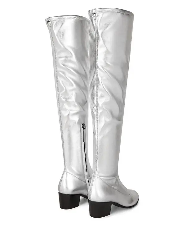 GIUSEPPE ZANOTTI Metallic Leather Knee-high Boots