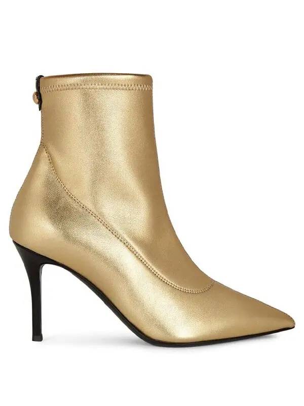 GIUSEPPE ZANOTTI Metallic Pointed Leather Ankle Boots