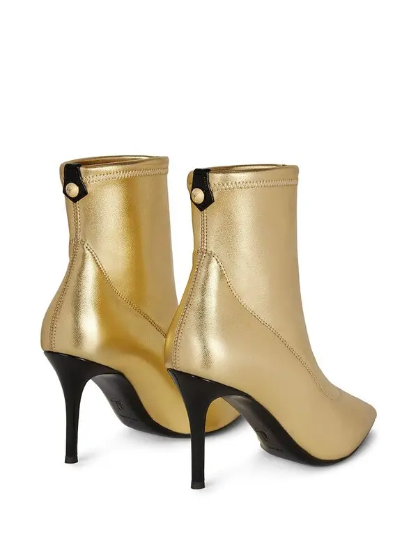 GIUSEPPE ZANOTTI Metallic Pointed Leather Ankle Boots