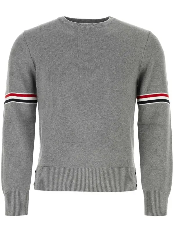 Thom Browne Milano Stitch Rwb Arm Stripe Pullover - Grey