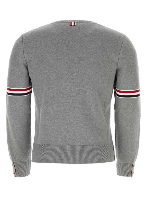 Thom Browne Milano Stitch Rwb Arm Stripe Pullover - Grey