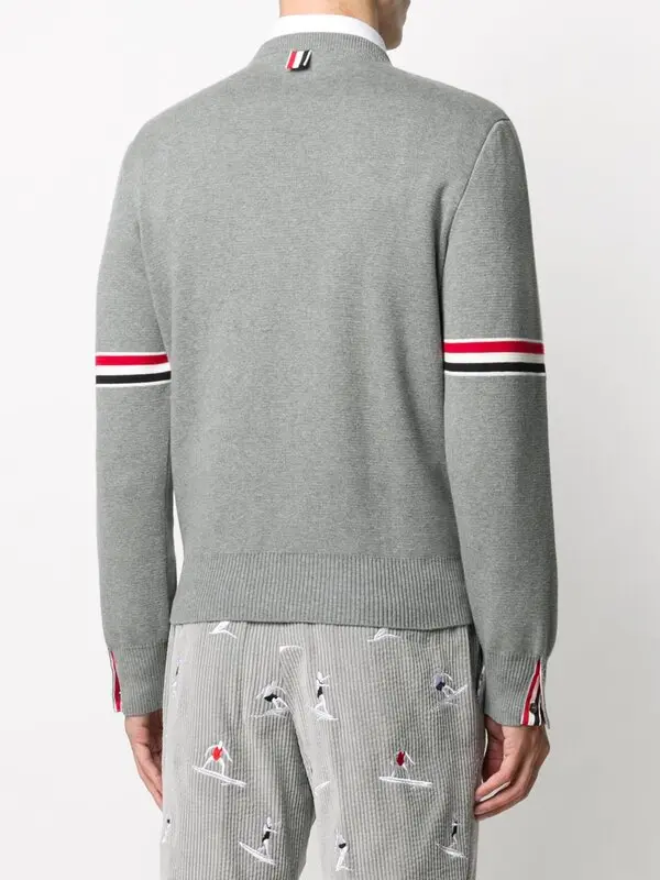 Thom Browne Milano Stitch Rwb Arm Stripe Pullover - Grey