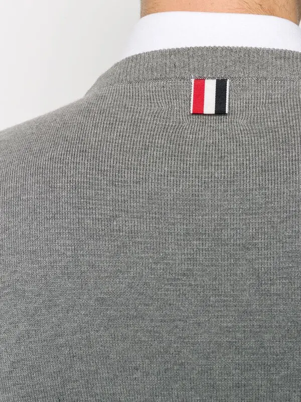 Thom Browne Milano Stitch Rwb Arm Stripe Pullover - Grey