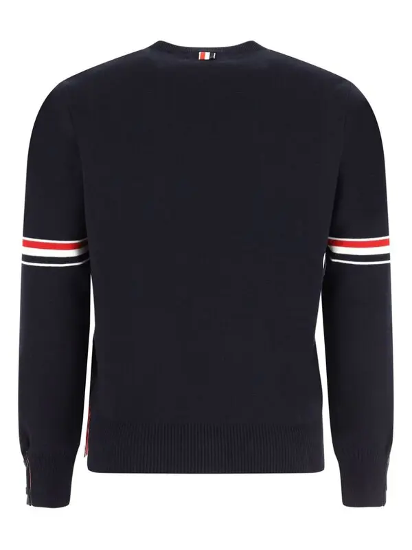 Thom Browne Milano Stitch Crew Neck Jumper - Blue