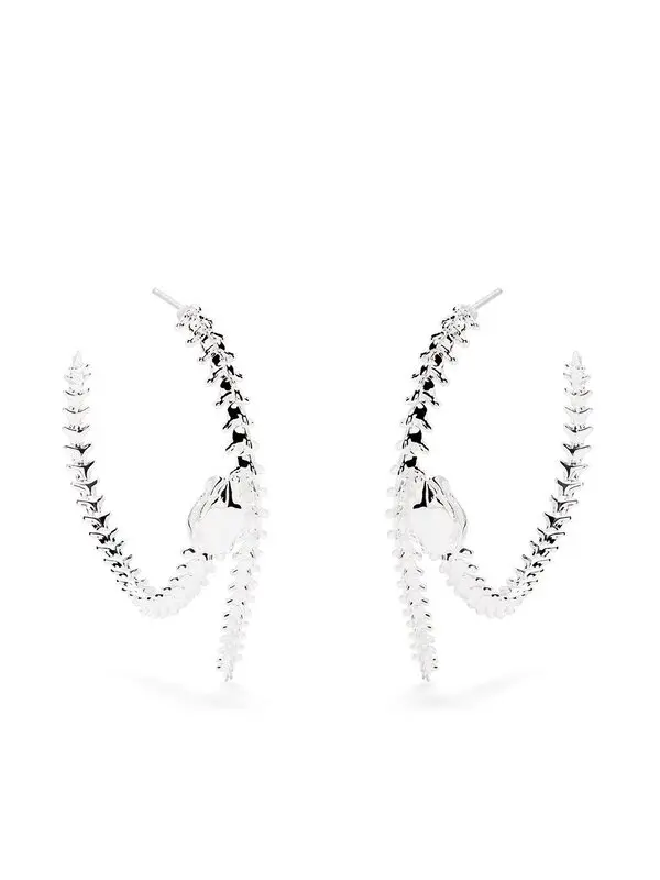 SHAUN LEANE Serpent Trace Hoop Earrings - Silver