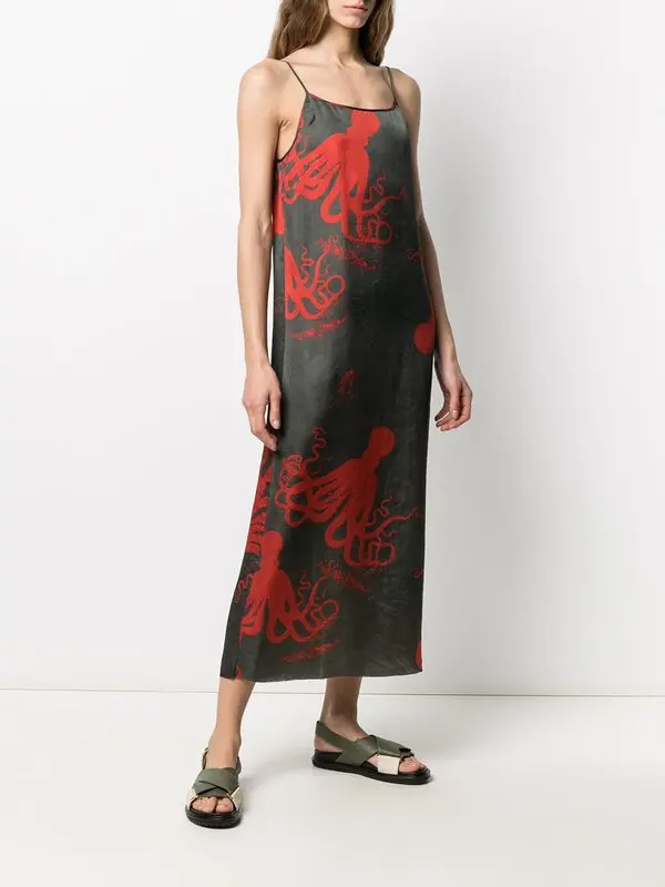 strapless open back dress 32IN RED OCTOPUS WITH PICTURE HT main image 0