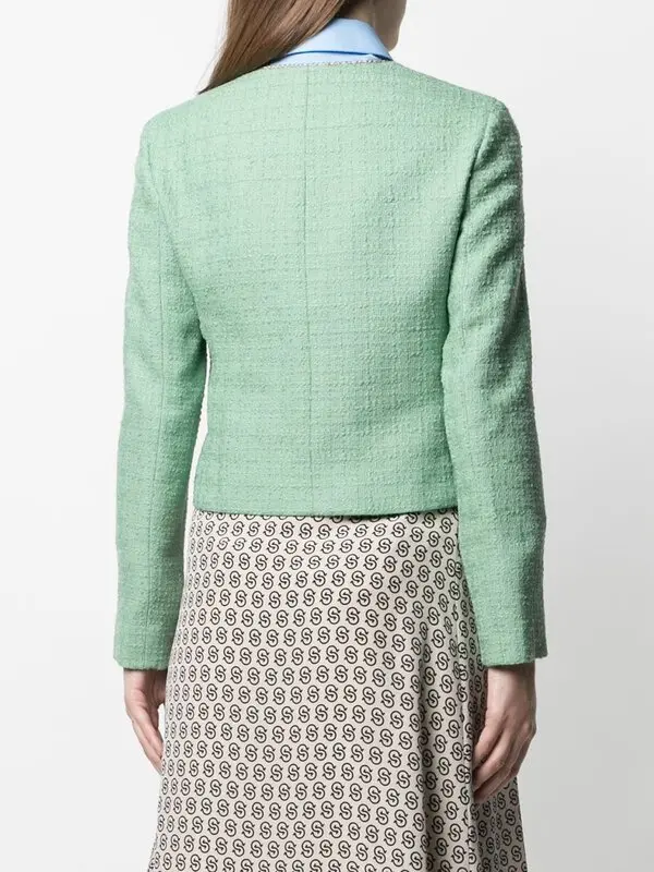 FERRAGAMO Leather-trim Tweed Jacket
