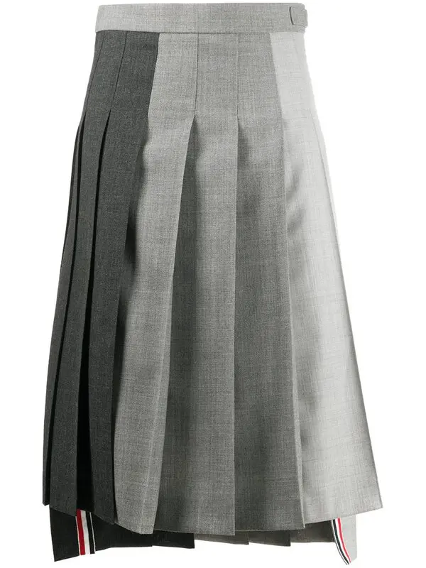Thom Browne Fun-mix Pleated Wool Skirt