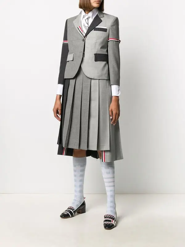 Thom Browne Fun-mix Pleated Wool Skirt