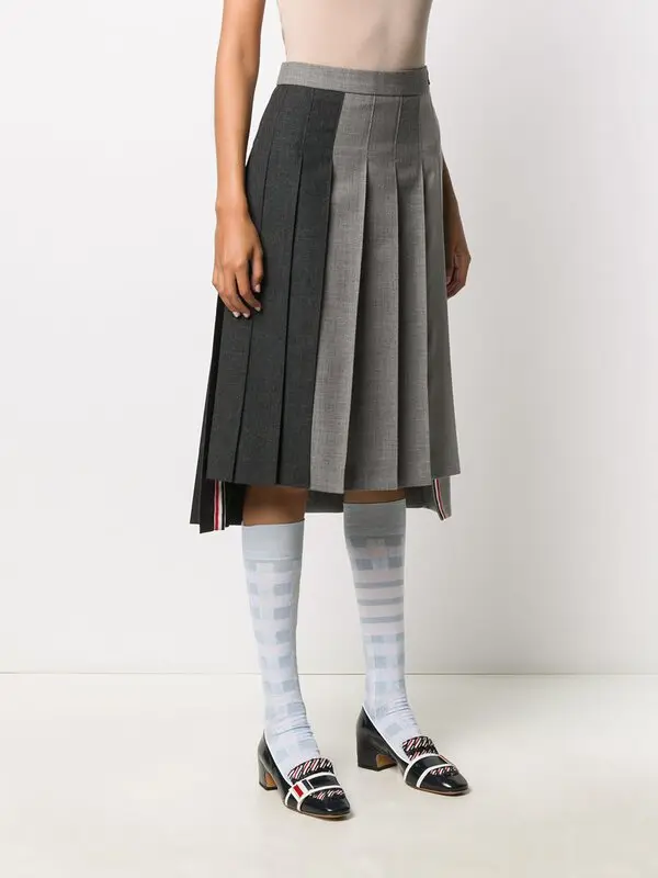 Thom Browne Fun-mix Pleated Wool Skirt