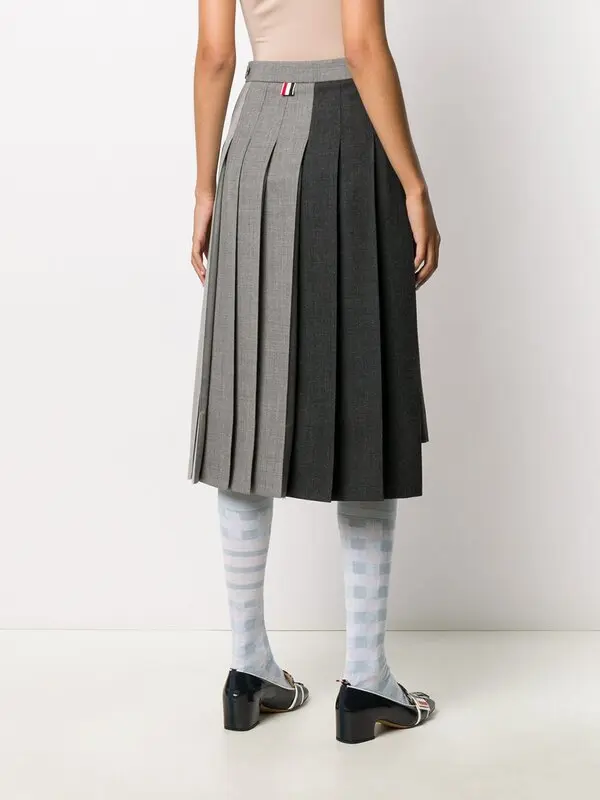 Thom Browne Fun-mix Pleated Wool Skirt