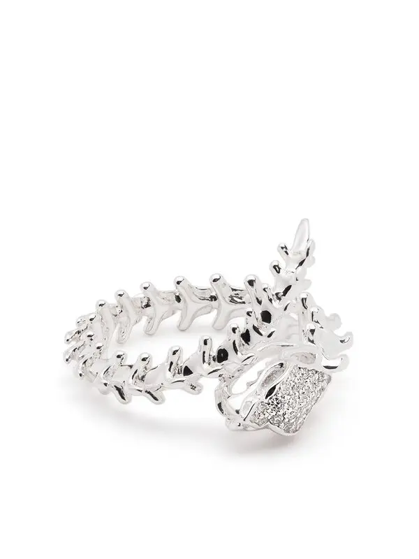 SHAUN LEANE Serpents Trace Diamond Wrap Ring - Silver