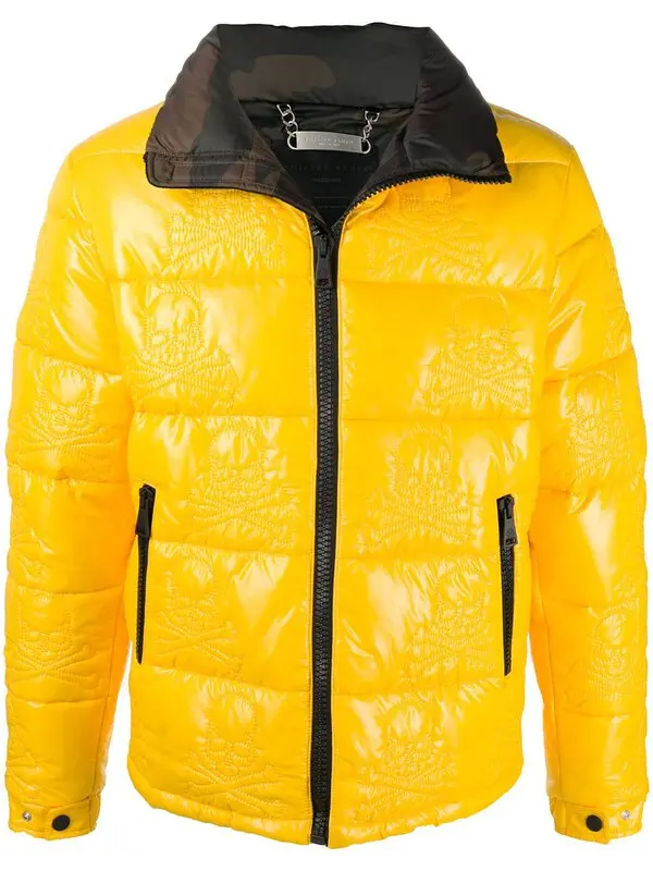 Philipp Plein Skull Padded Jacket - Yellow