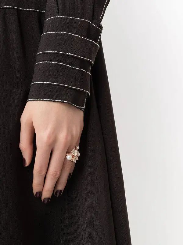 SHAUN LEANE Cherry Blossom Pearl And Diamond Ring - Pink