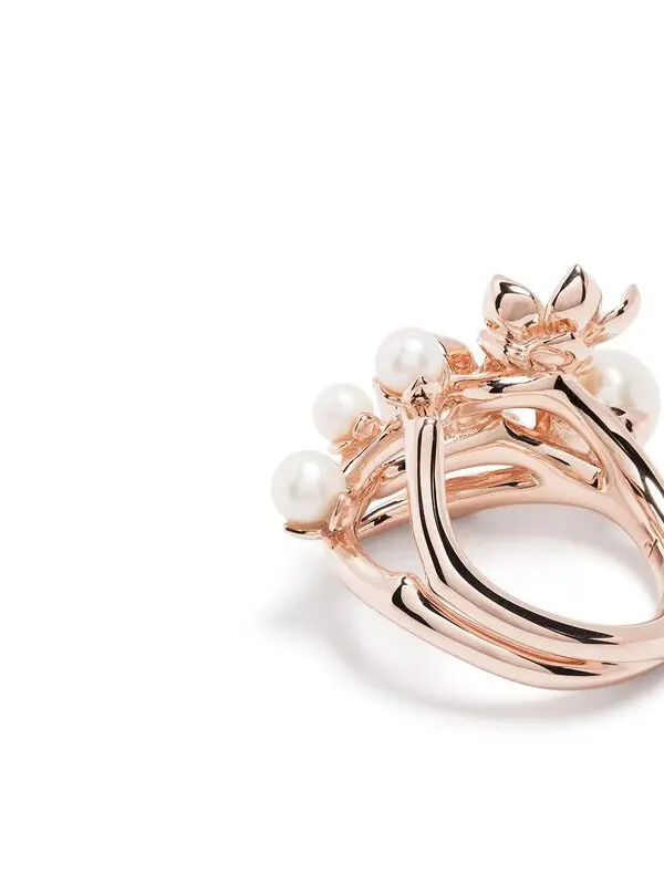 SHAUN LEANE Cherry Blossom Pearl And Diamond Ring - Pink