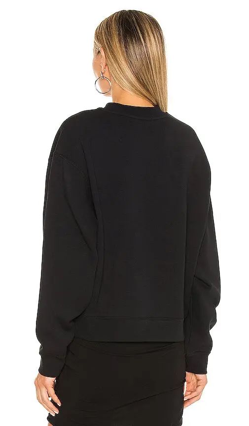 Alexander Wang Essential Terry Crewneck Sweatshirt With Puff Paint Logo - Black