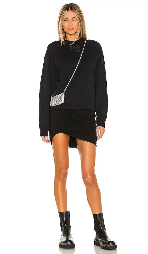Alexander Wang Essential Terry Crewneck Sweatshirt With Puff Paint Logo - Black