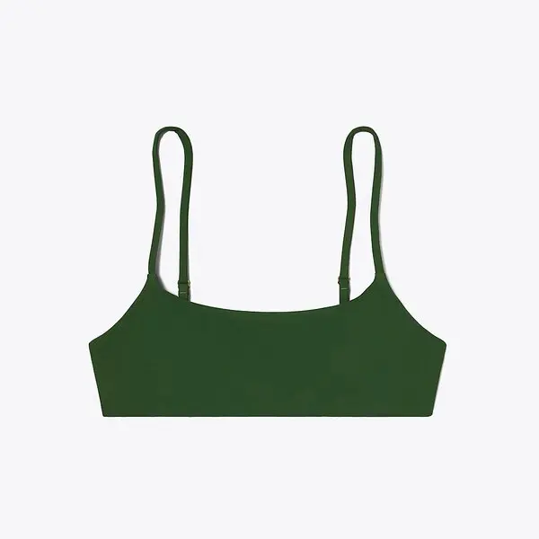 Tory Burch Triangle Bikini Top With Logo Accents