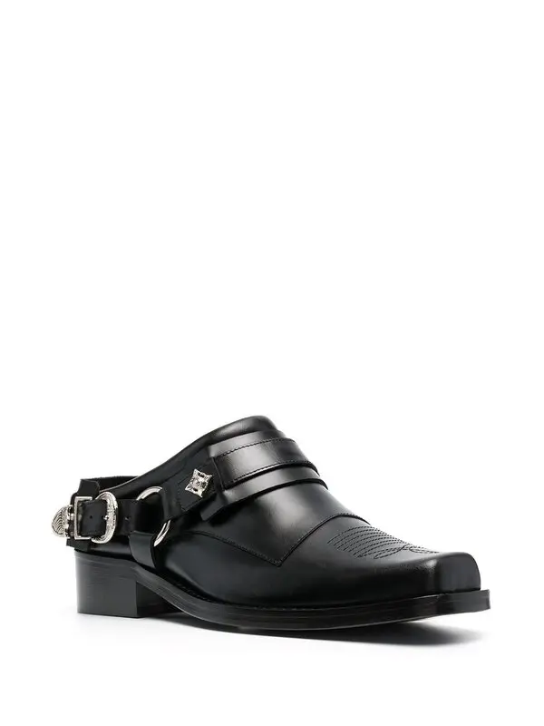 TOGA VIRILIS Buckled Leather Mules