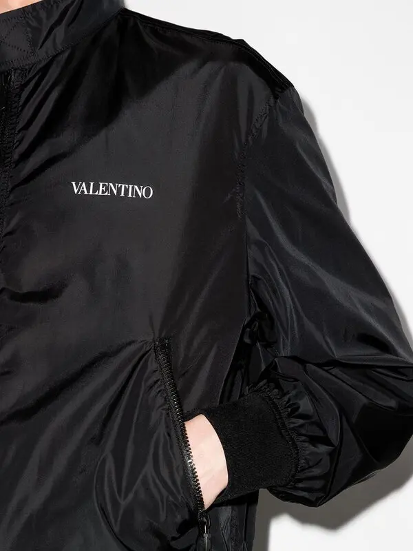 Valentino Garavani Logo Print Zip-up Bomber Jacket