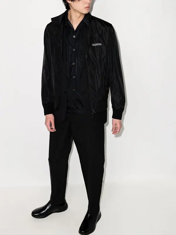 Valentino Garavani Logo Print Zip-up Bomber Jacket