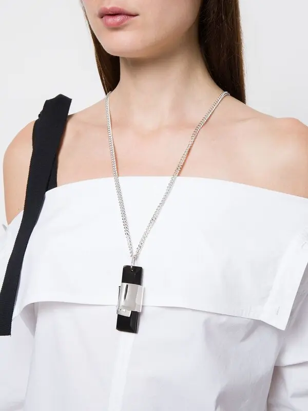 COUP DE COEUR Agate Pendant Necklace - Metallic