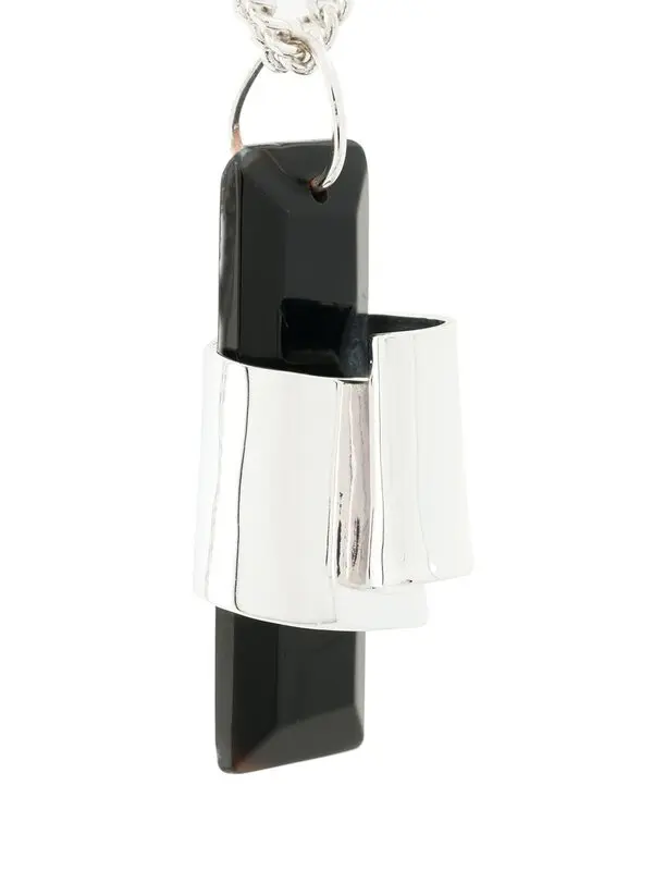 COUP DE COEUR Agate Pendant Necklace - Metallic